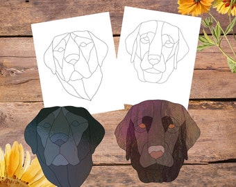 Labrador Dog Stained Glass Pattern - Etsy