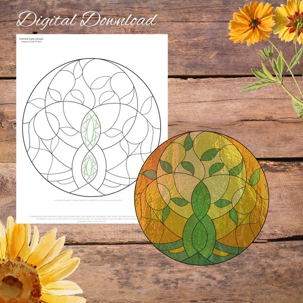 Tree of Life Stained Glass Pattern - Etsy