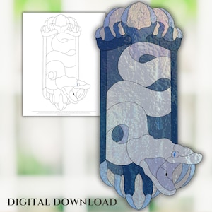 Viper Snake Stained Glass Pattern, Digital Stained Glass Pattern ...