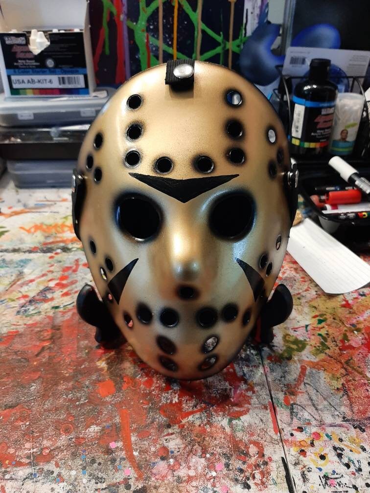 Custom Jason Vorhees Hockey Mask 24K Gold - Etsy