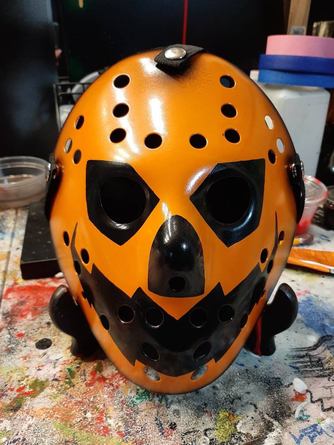Custom Jason Vorhees Mask Pumpkin - Etsy