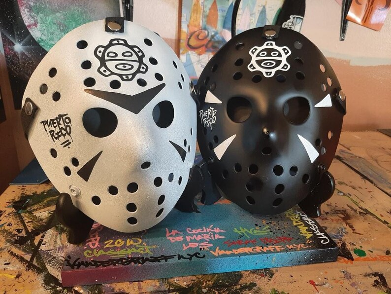 Taíno Sun black Puerto Rican Custom Jason Vorhees Mask - Etsy