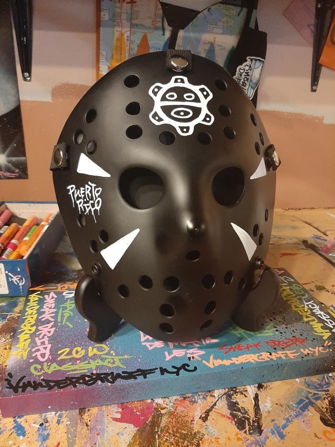Taíno Sun (black) Puerto Rican - Custom Resin Jason Vorhees Mask - Etsy