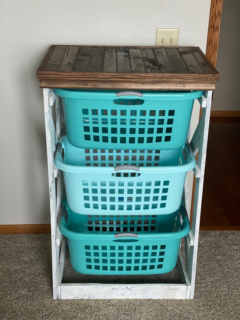 Rustic Farmhouse Style Laundry Hamper/Basket Organizer Laundry | Etsy