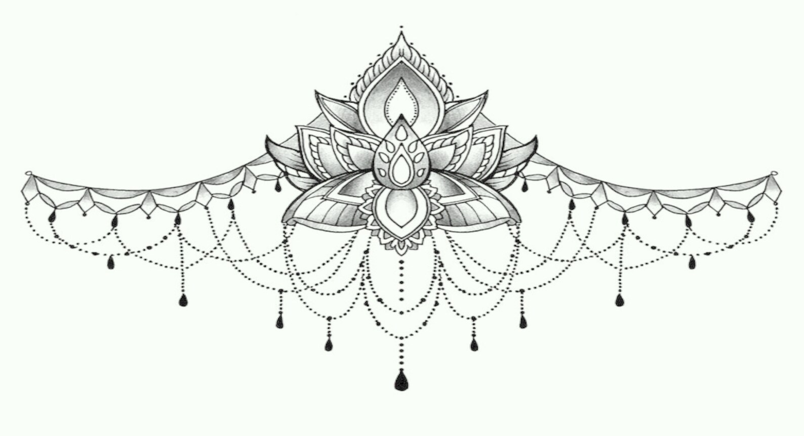 Lotus Sternum Tattoo 158 Etsy