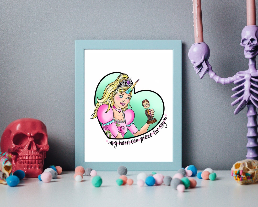 The Office, Dwight Schrute, Princess Unicorn, Art Print, Fan Art, 8x10 ...
