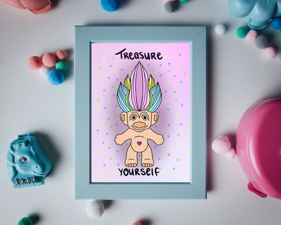 Treasure Troll Print -DIGITAL, Art Print, Self Care, Wall Art, 90s ...