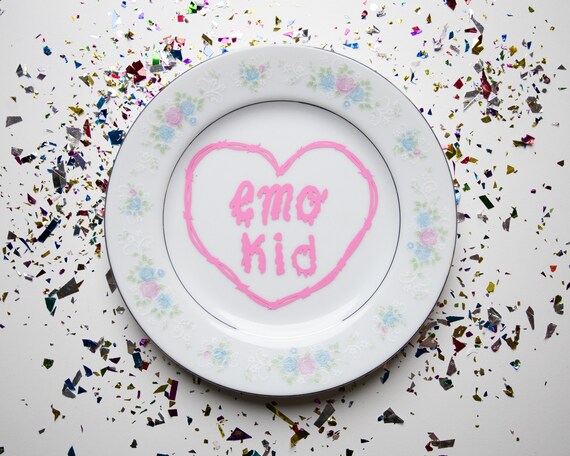 Emo Kid Decorative Plate With Stand Home Decor Alternative - Etsy