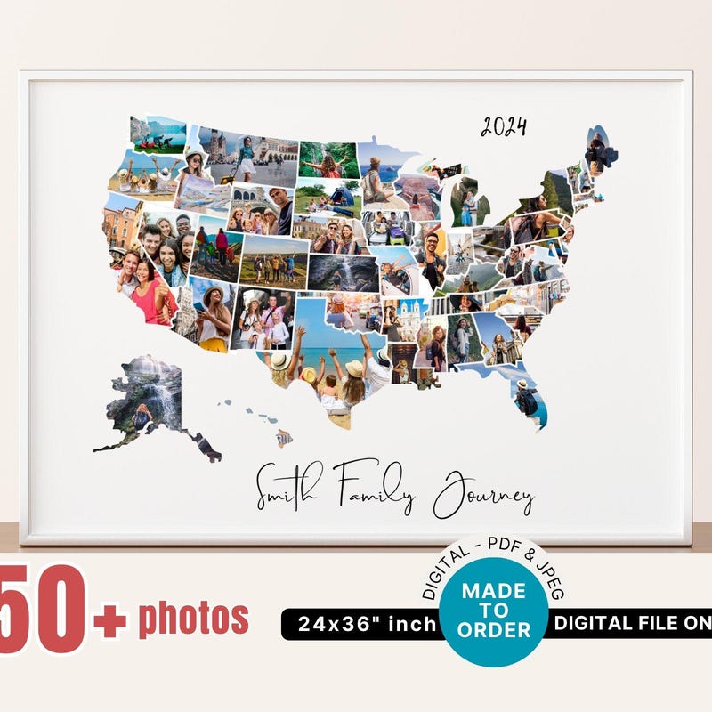 50 States Photo Map - Etsy