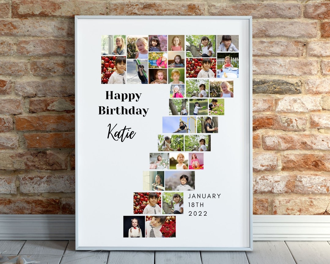 EDITABLE Personalized Photo Collage, 7 Years Perfect for Birthday Gifts ...
