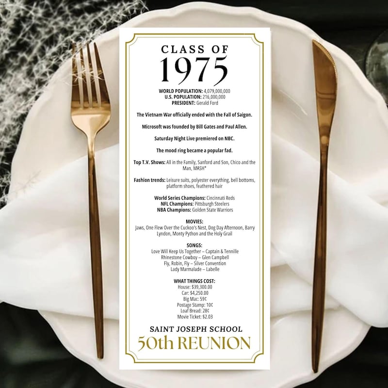 50th Class Reunion Invitation - Etsy