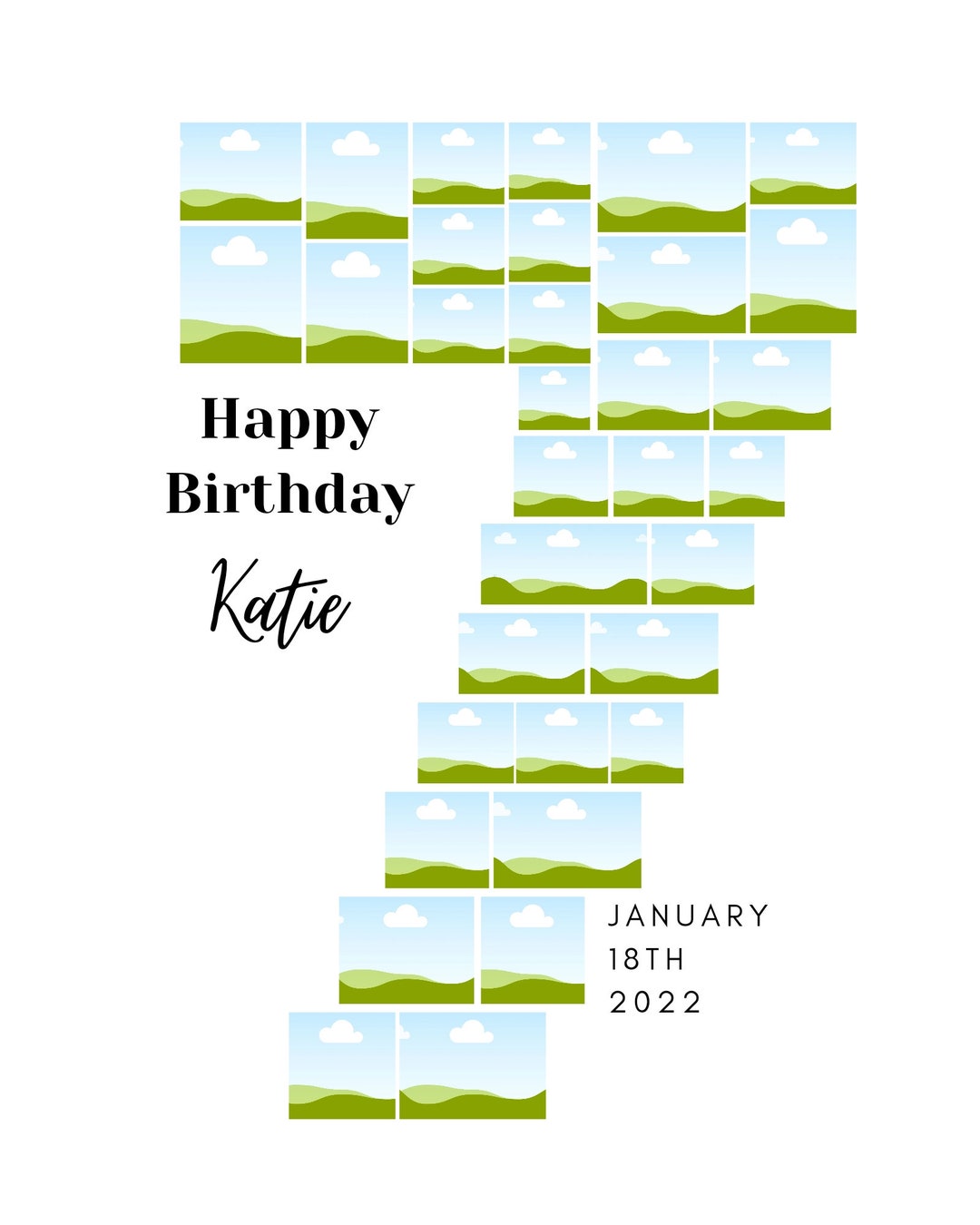 EDITABLE Personalized Photo Collage, 7 Years Perfect for Birthday and ...