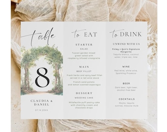 Minimalist Wedding Tri-fold Table Number, Tri-fold Table Menu, Triangle ...