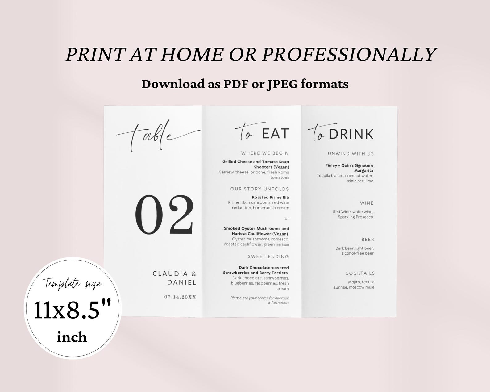 Minimalist Wedding Tri-fold Table Number, Tri-fold Table Menu, Triangle ...