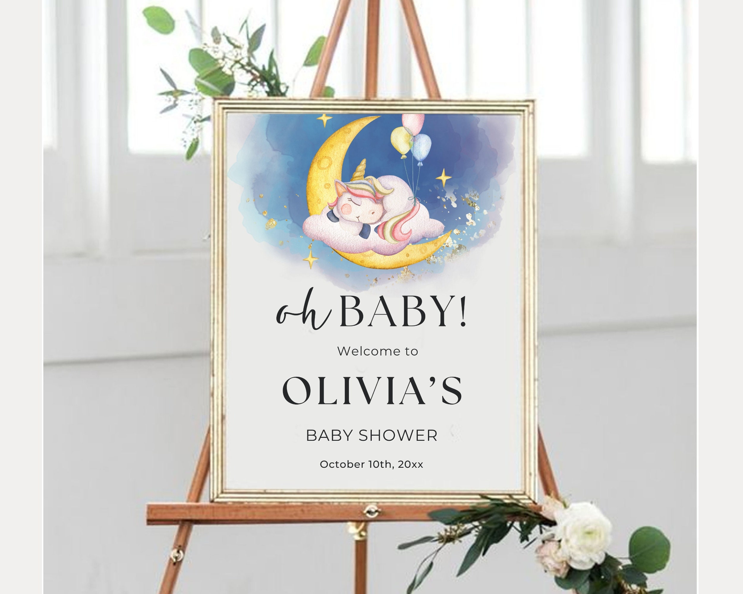 Editable Baby Shower Welcome Sign, Baby Shower Sign, Personalized Baby ...