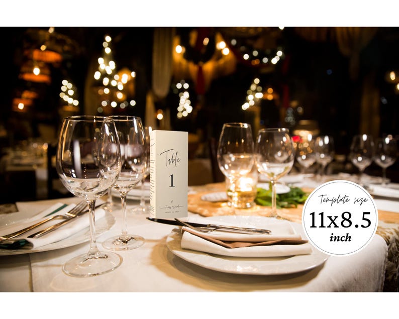 Minimalist Wedding Tri-fold Table Number, Tri-fold Table Menu, Triangle ...