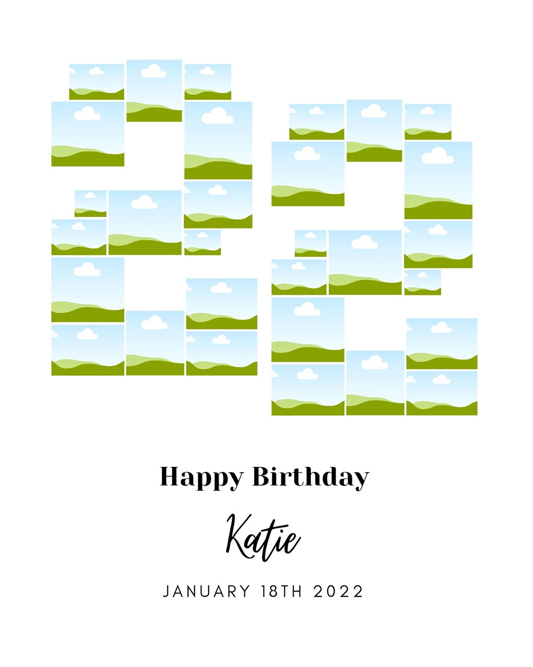 EDITABLE Personalized Photo Collage, 22 Years Perfect for Birthday and ...