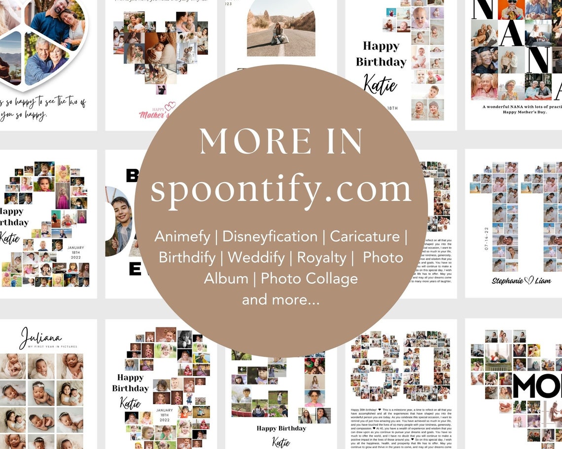 EDITABLE Personalized Photo Collage 25 Years Perfect for - Etsy