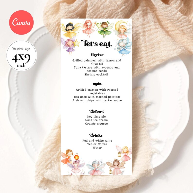 Editable Food Menu Card Template for Birthday, Celebration Menu ...
