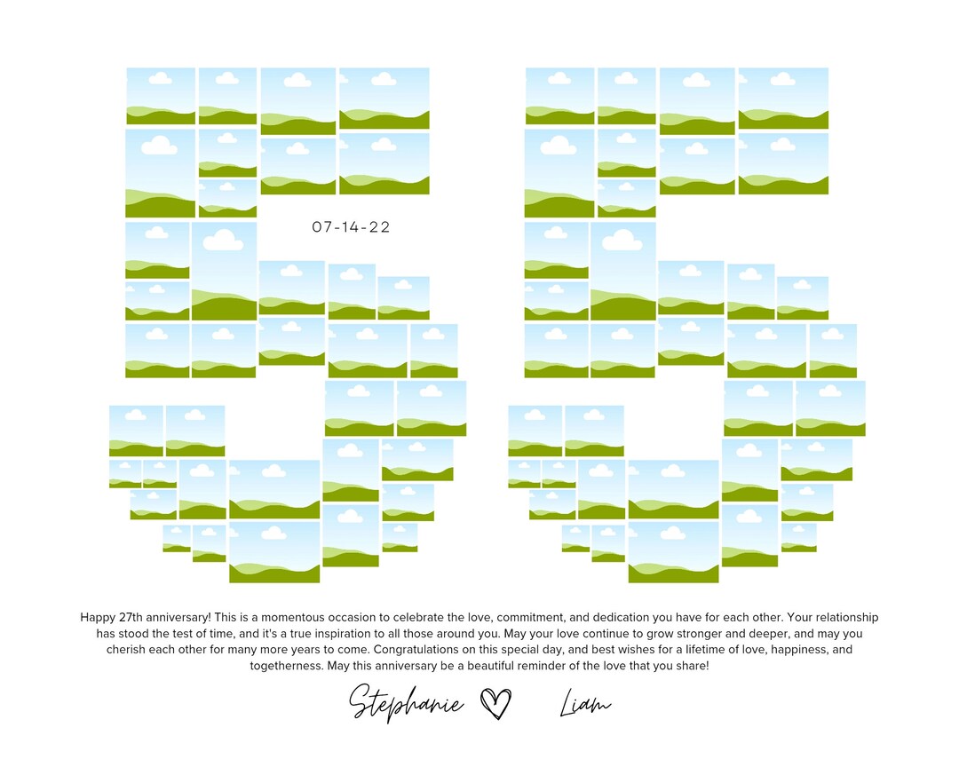 EDITABLE Personalized Photo Collage, 55 Years Perfect for Birthday and ...