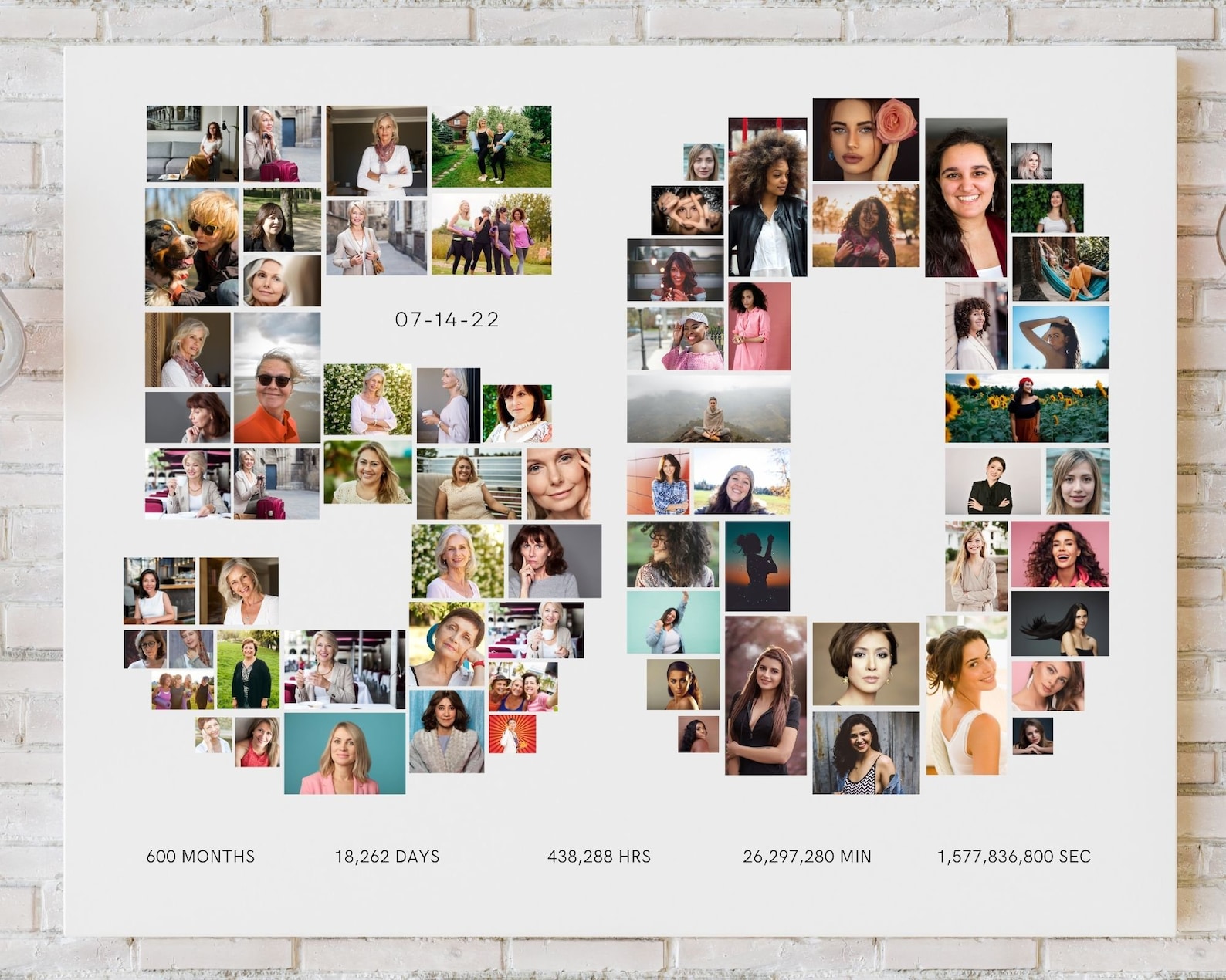 EDITABLE Personalized Photo Collage, 50 Years Perfect for Birthday and ...
