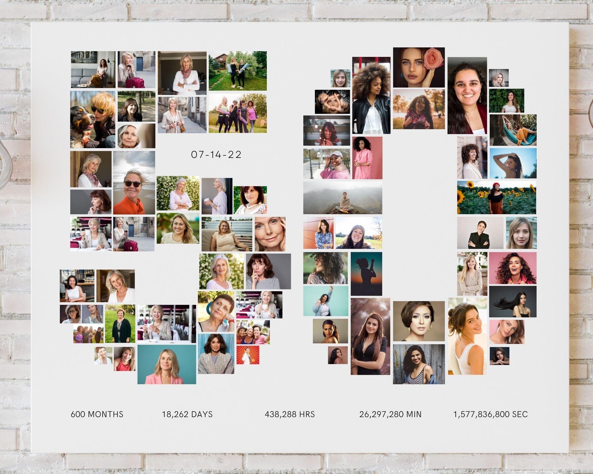 EDITABLE Personalized Photo Collage, 50 Years Perfect for Birthday and ...
