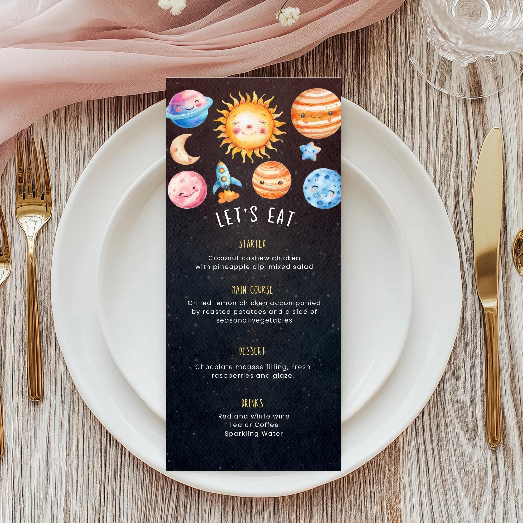 Editable Food Menu Card Template for Birthday, Celebration Menu ...