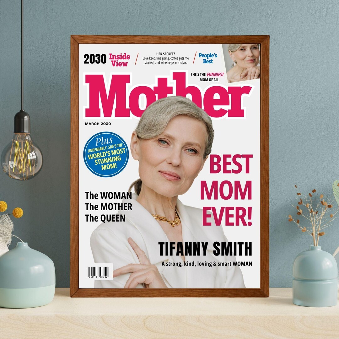 Personalized Mother Magazine Cover, Mom Gift, Birthday Retirement Gift ...