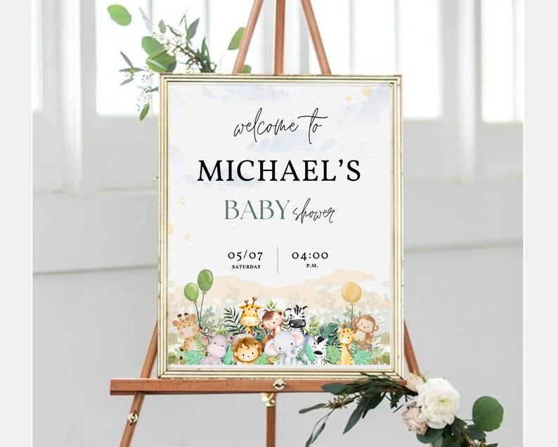 Editable Baby Shower Welcome Sign, Baby Shower Sign, Personalized Baby ...