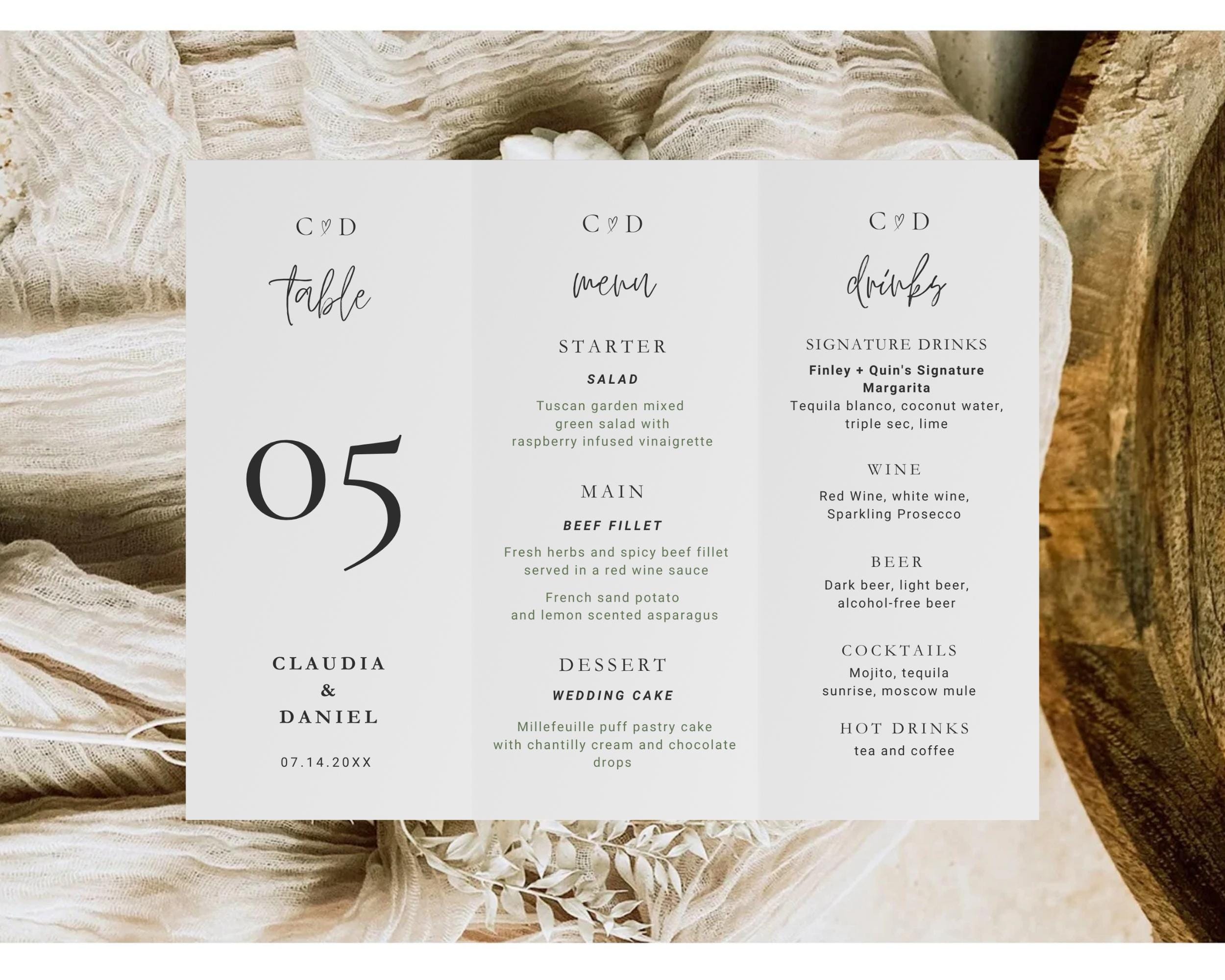 Minimalist Wedding Tri-fold Table Number, Tri-fold Table Menu, Triangle ...