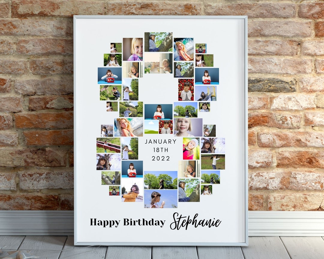 EDITABLE Personalized Photo Collage, 8 Years Perfect for Birthday Gifts ...