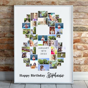 EDITABLE Personalized Photo Collage, 8 Years Perfect for Birthday Gifts ...
