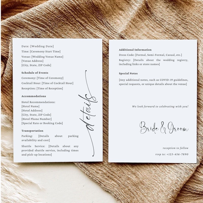 Invitation Insert - Etsy