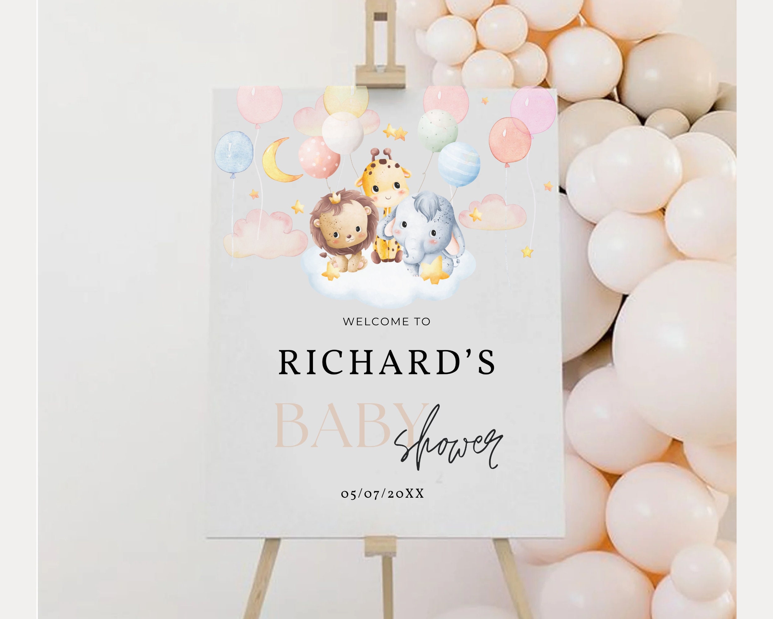 Editable Baby Shower Welcome Sign, Baby Shower Sign, Personalized Baby ...