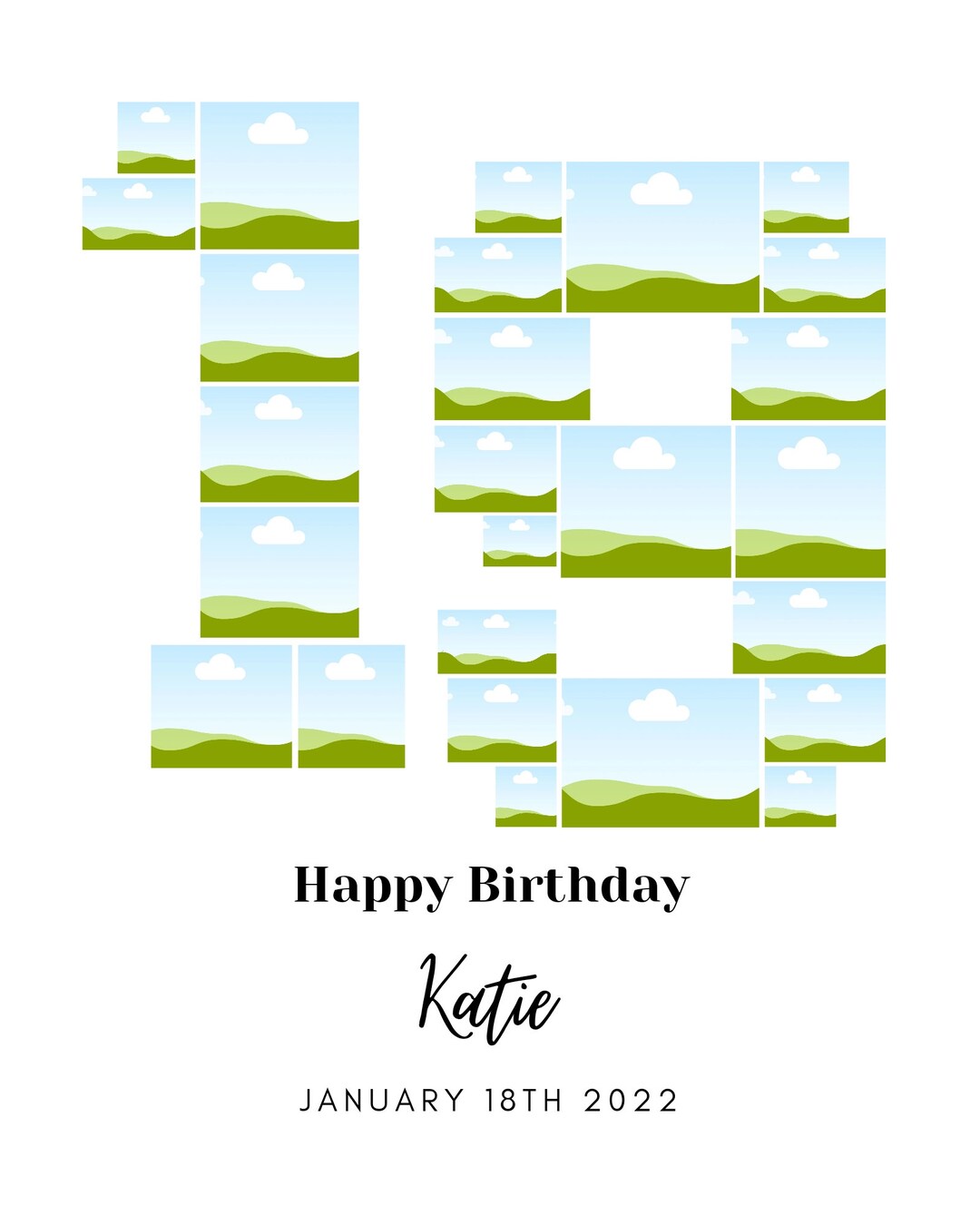 EDITABLE Personalized Photo Collage, 19 Years Perfect for Birthday and ...