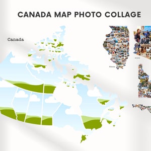 EDITABLE Personalized Canada Map Photo Collage, Maps Perfect for Wall ...