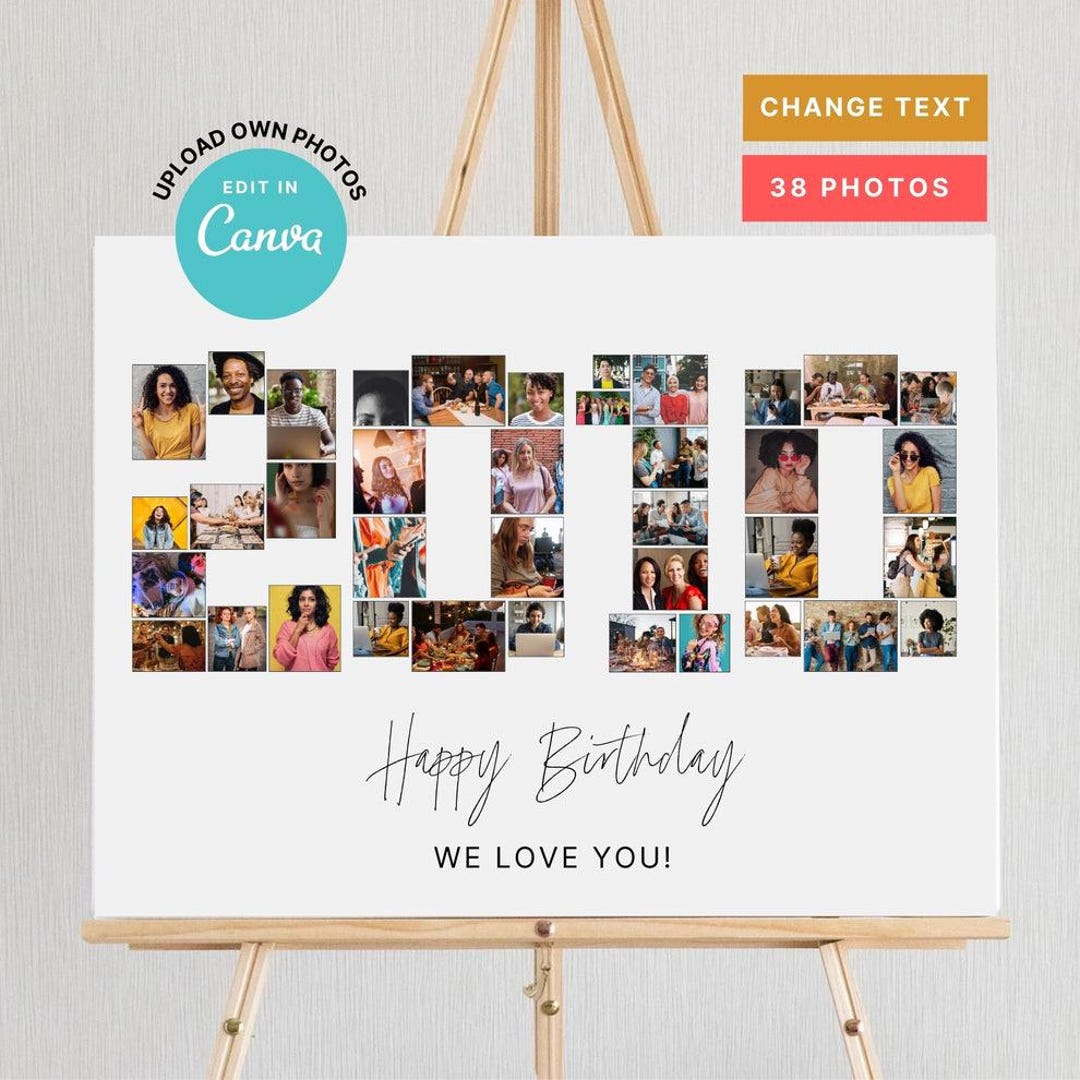 EDITABLE Personalized Photo Collage: 2010 Years, Perfect for Birthday ...
