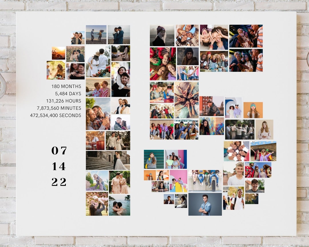 EDITABLE Personalized Photo Collage, 10 Years Perfect for Birthday and ...