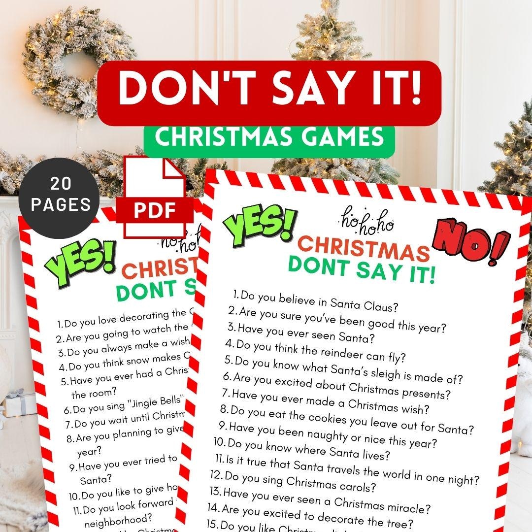 20 Christmas Yes No Games Printable, Christmas Games, Don't Say It Game ...