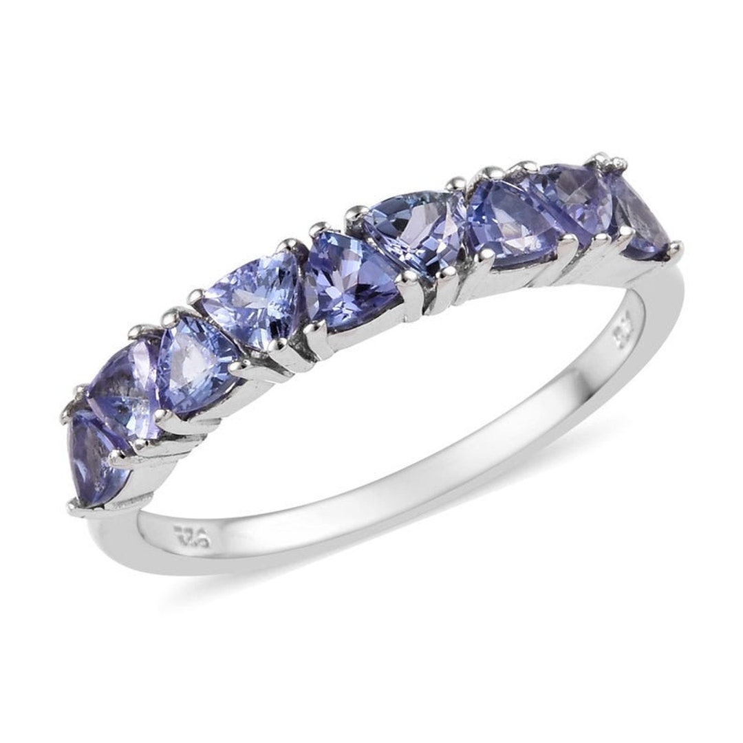AAA Tanzanite Eternity Band Ring in Sterling Silver, Tanzanite Band ...
