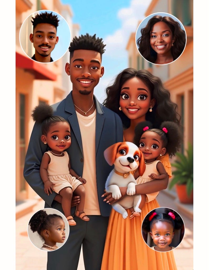 Personalised Family Portrait/ Custom Cartoon Animation/ Cartoon ...