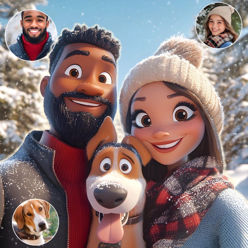 Personalised Family Portrait/ Custom Cartoon Animation/ Cartoon ...