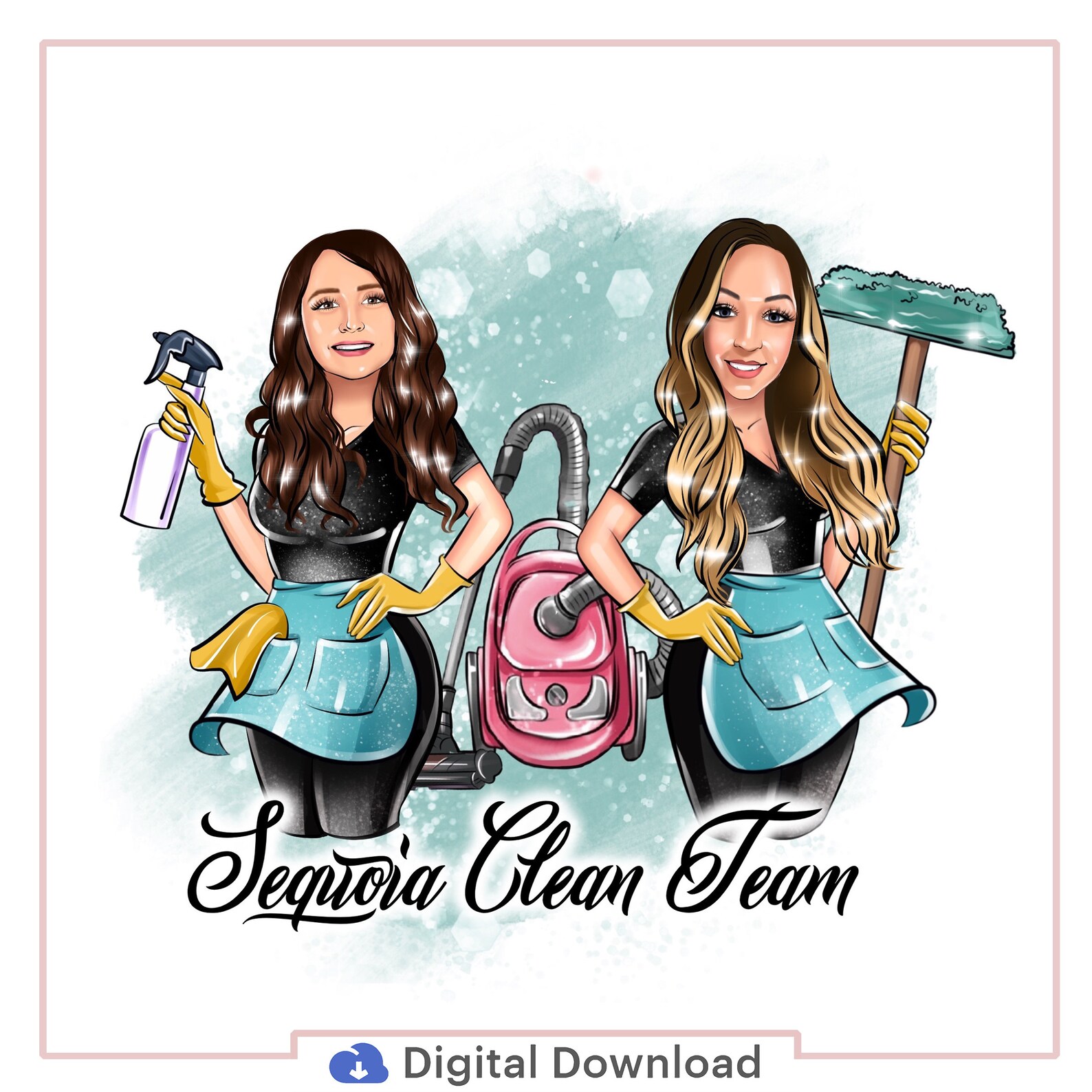 Cleaning Business Logo Portrait, Cleaning Business Logo, Housekeeper Logo, Maid Service Logo ...