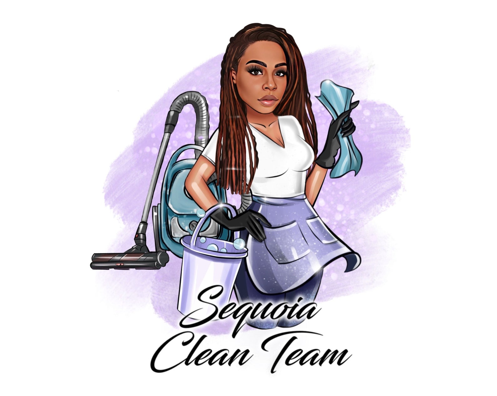 Cleaning Logo, House Chores Logo, Portrait of Two Cleaning Women, Maid ...