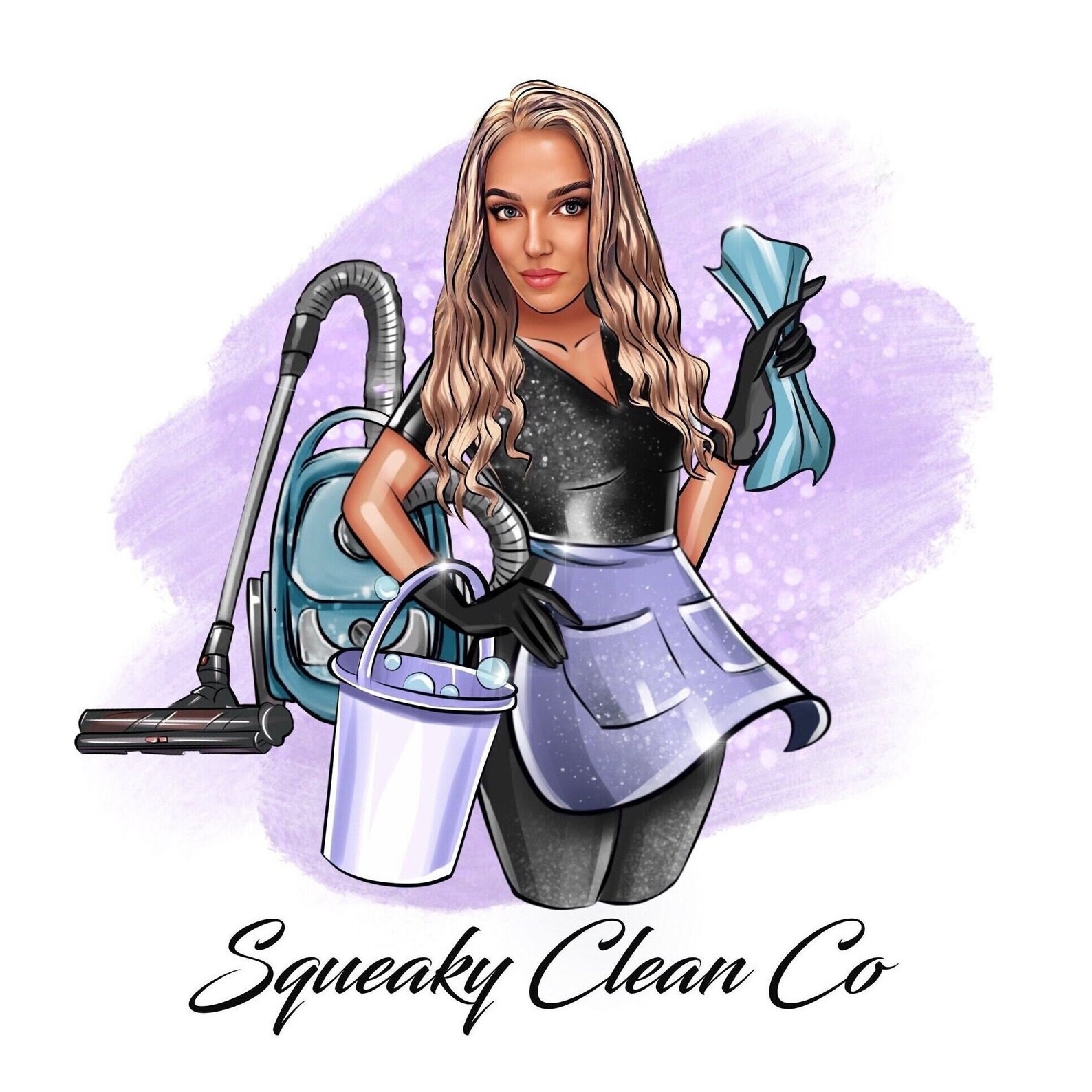 Cleaning Logo, House Chores Logo, Portrait of Two Cleaning Women, Maid ...