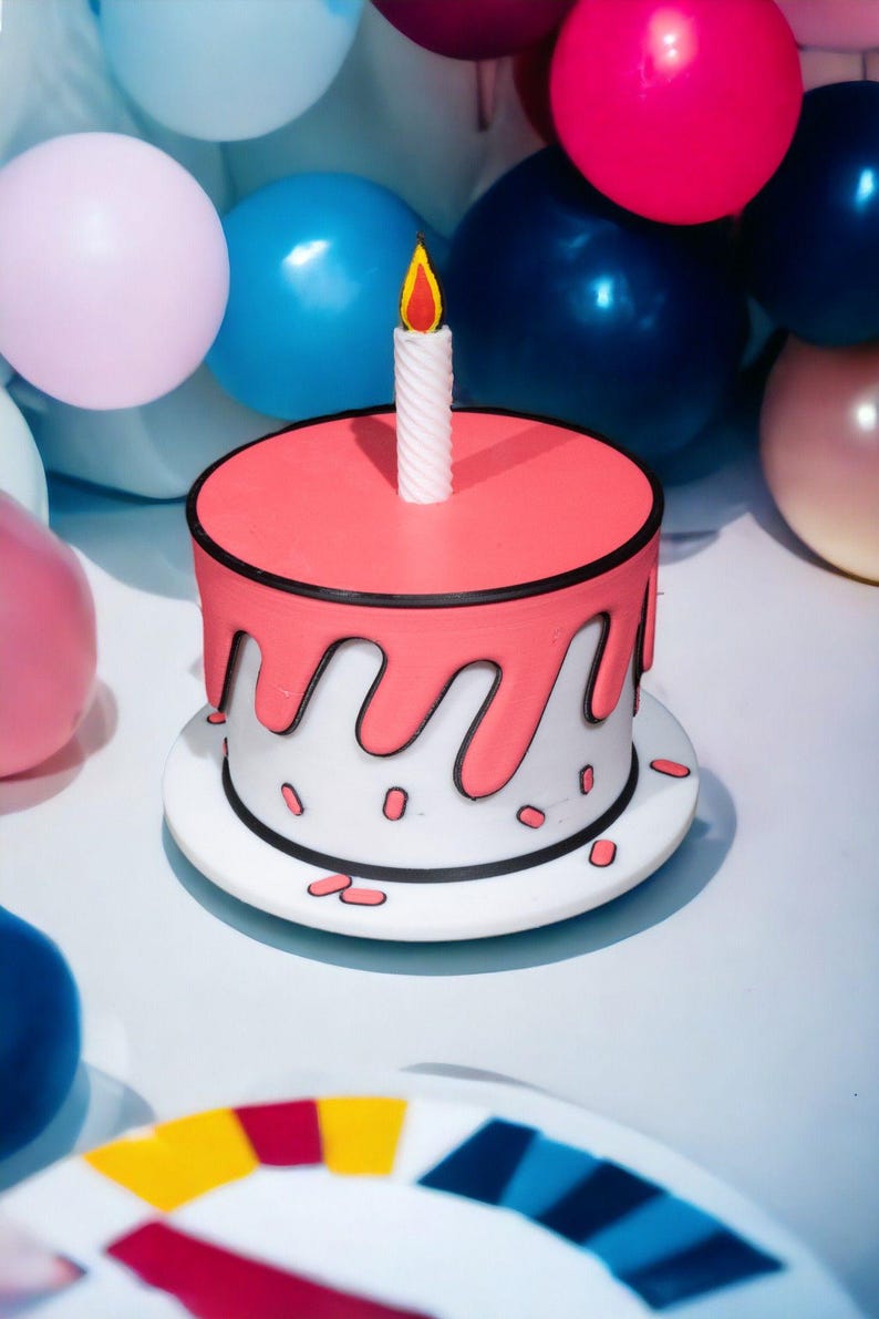 3D Printed Birthday Cake Container - Etsy