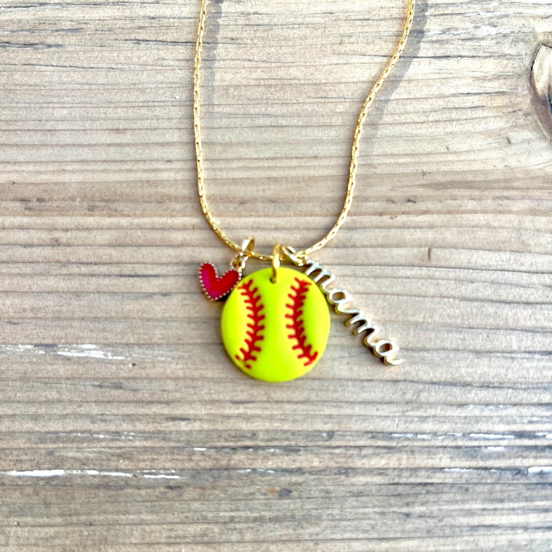 Softball Necklace - Etsy