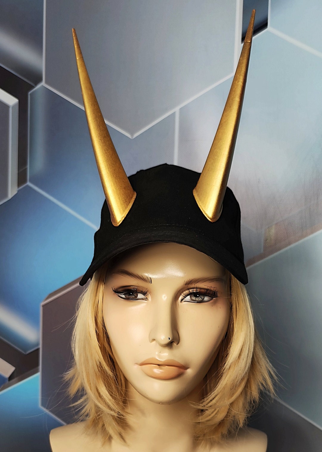 Gold Horns Cap | Demon Horns | Succubus Horns | READY & Dyed | Custom ...