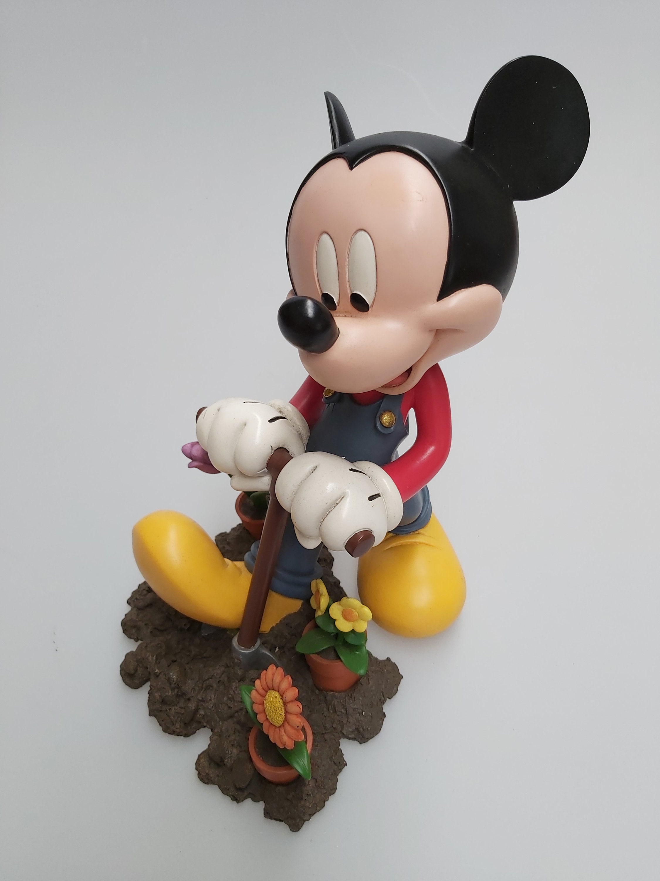Walt Disney Mickey Mouse Statue Digging Gardening Planting Flowers VERY ...