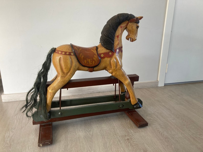Antique Wooden Rocking Horse VERY RARE - Etsy
